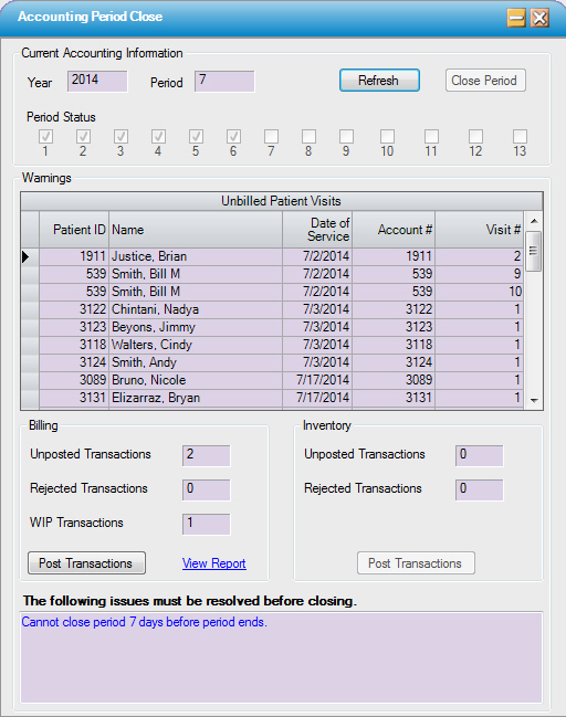 Accounting Period Close