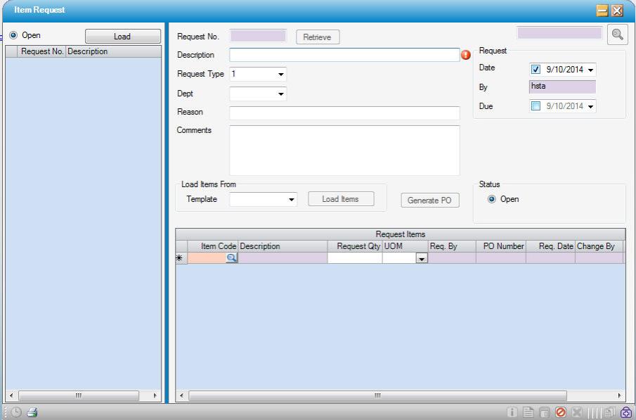 Inventory Item Request