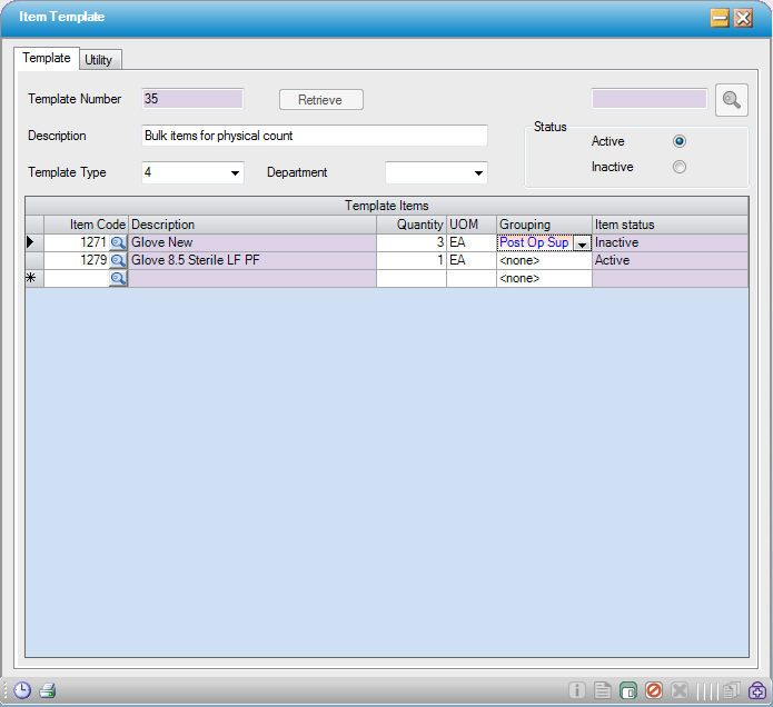 Inventory Item Template