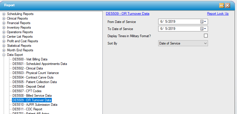 DE5509 - OR Turnover Date